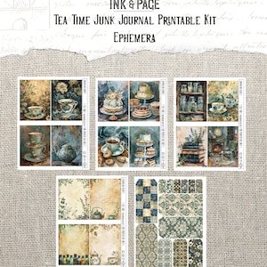Tea Time Junk Journal Printable Kit Tea Party Digital Download Vintage ...