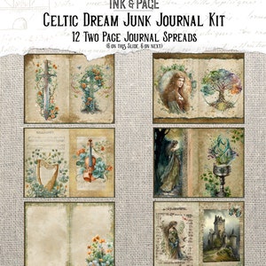Celtic Dream Junk Journal Printable Kit, St. Patrick's Day Ephemera ...