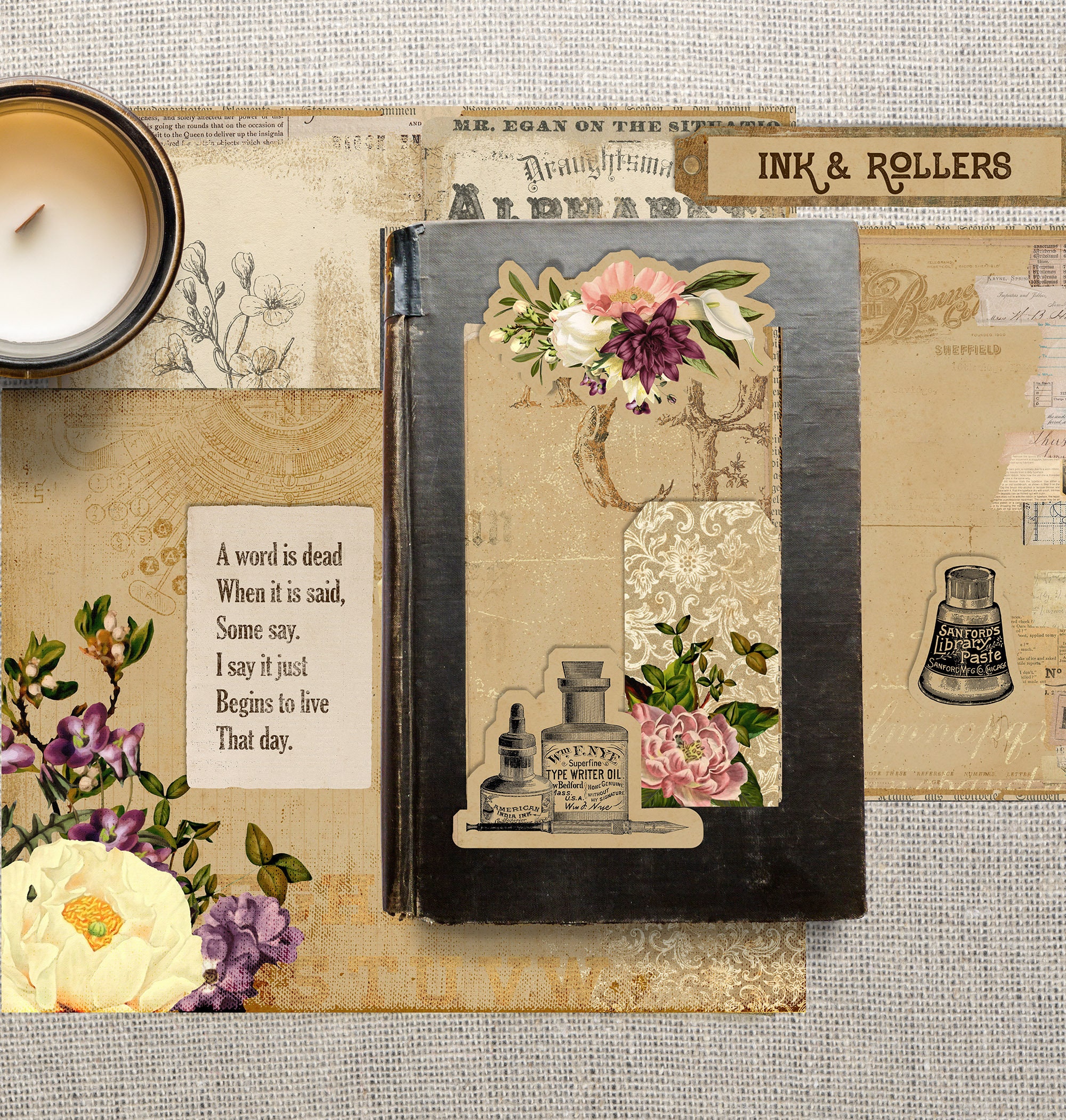 Typography Junk Journal Printable Kit Vintage Alphabets | Etsy UK