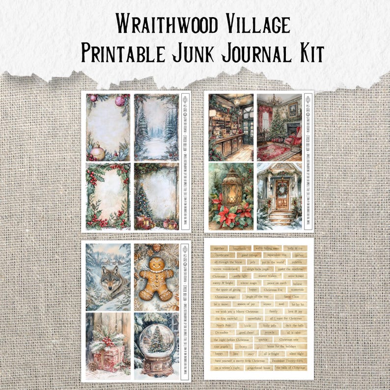 Wraithwood Village Junk Journal Printable Kit Vintage Christmas Digital ...
