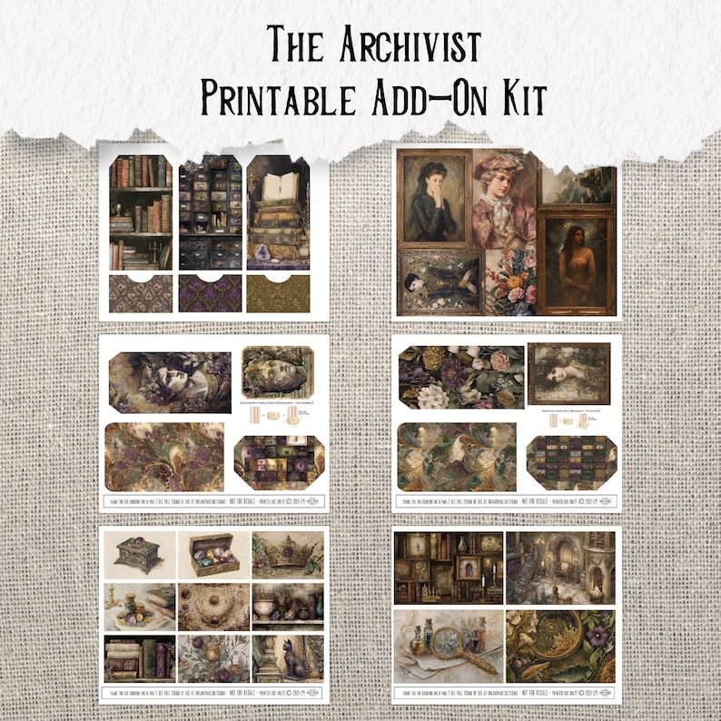 The Archivist Add-on Printable Ephemera Kit, Vintage Files, Mysterious ...