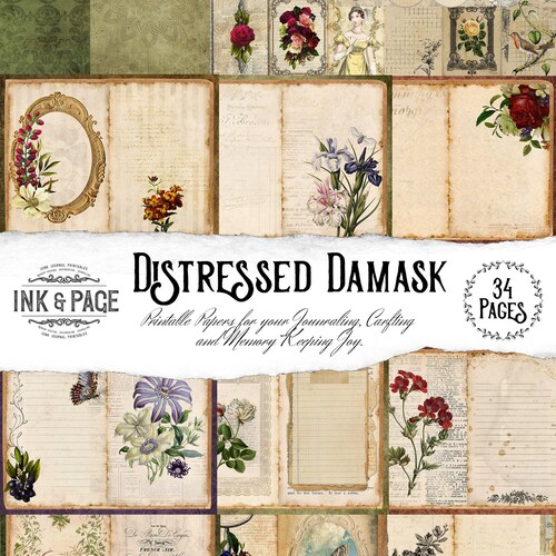 Floral Junk Journal Printable Kit Vintage Ephemera Digital - Etsy