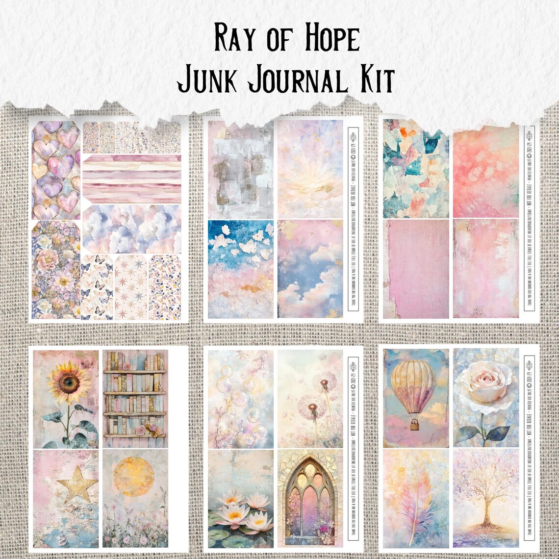 Ray of Light Junk Journal Printable Kit Hopeful Digital Download ...