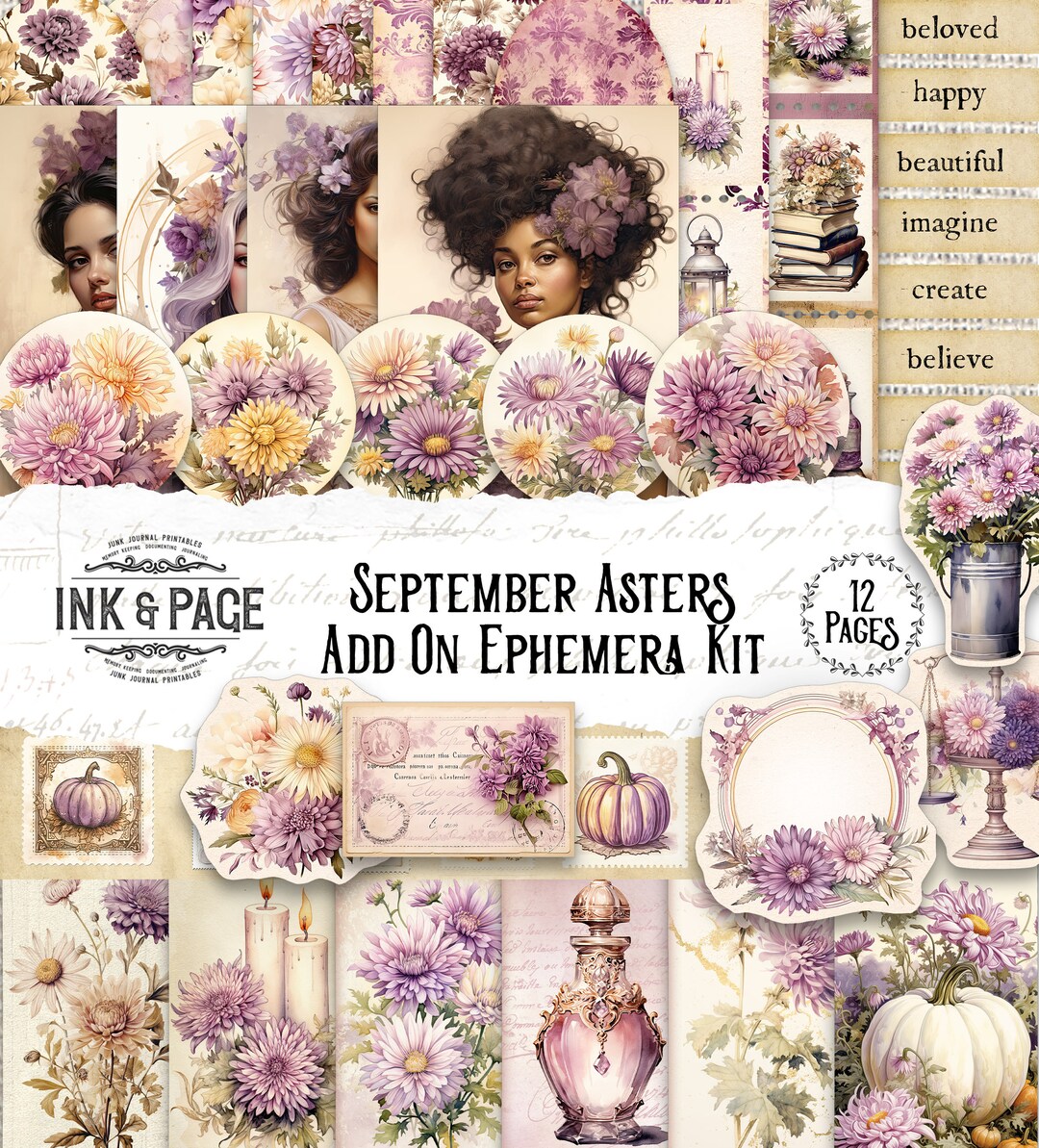 September Printable Junk Journal Add on Kit Ephemera Digital Download ...