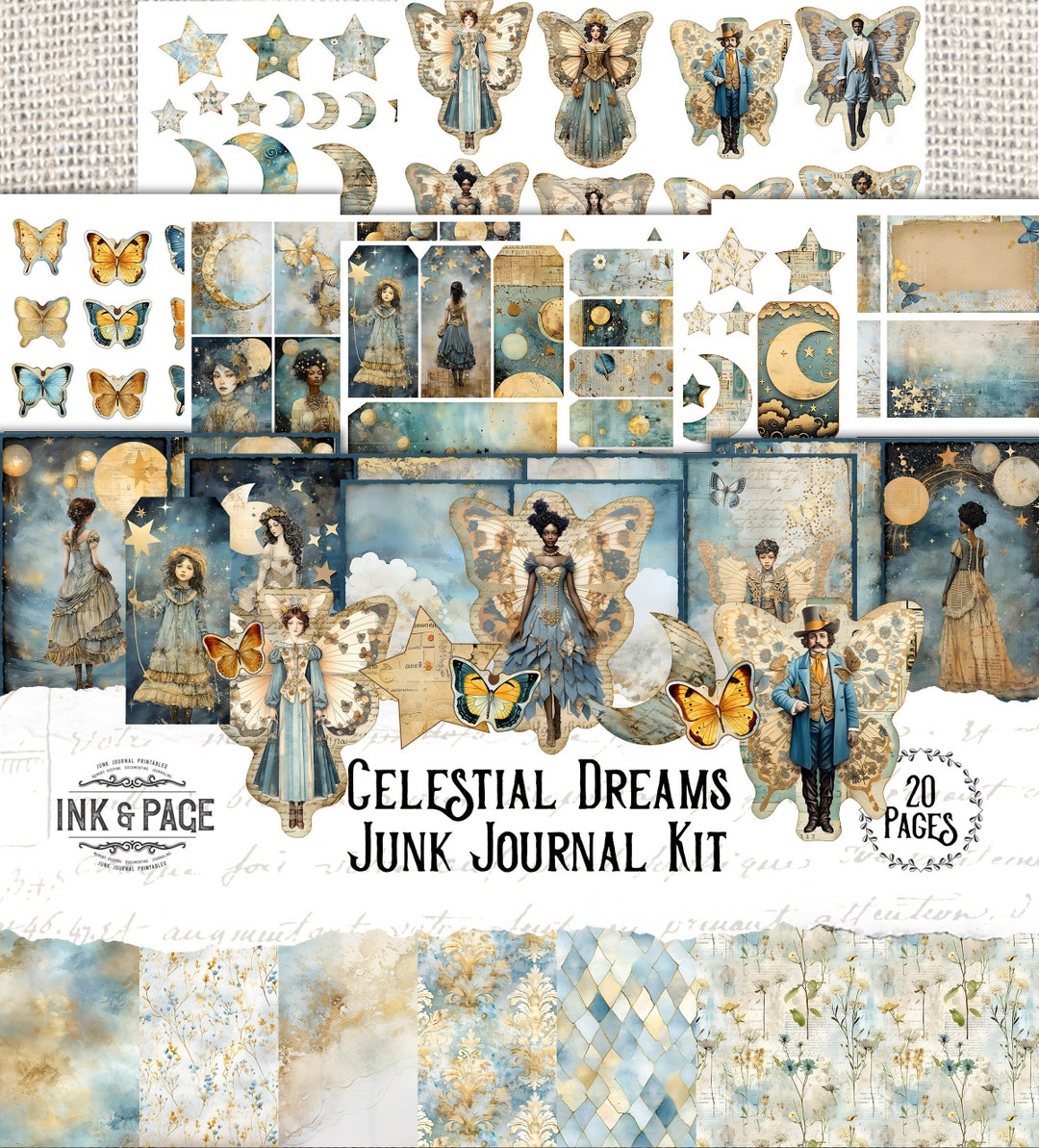 Celestial Dreams Junk Journal Printable Kit Collage Digital Download ...