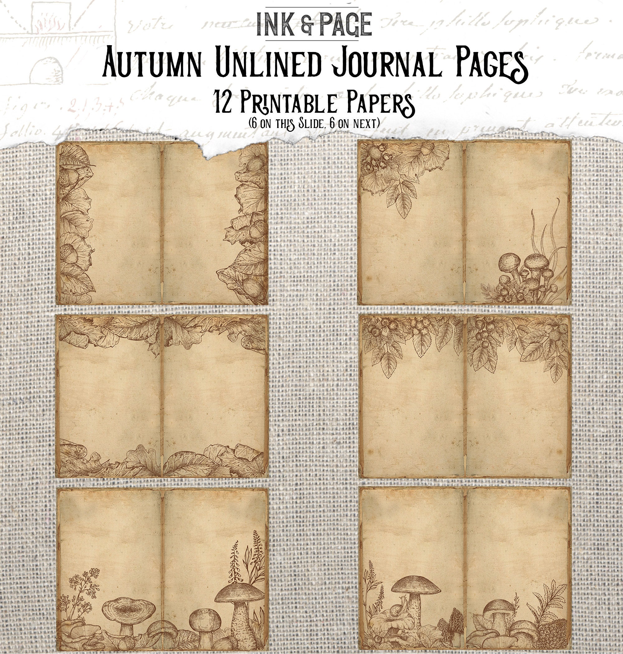 Printable Autumn Junk Journal Lined and Blank Pages Neutral - Etsy