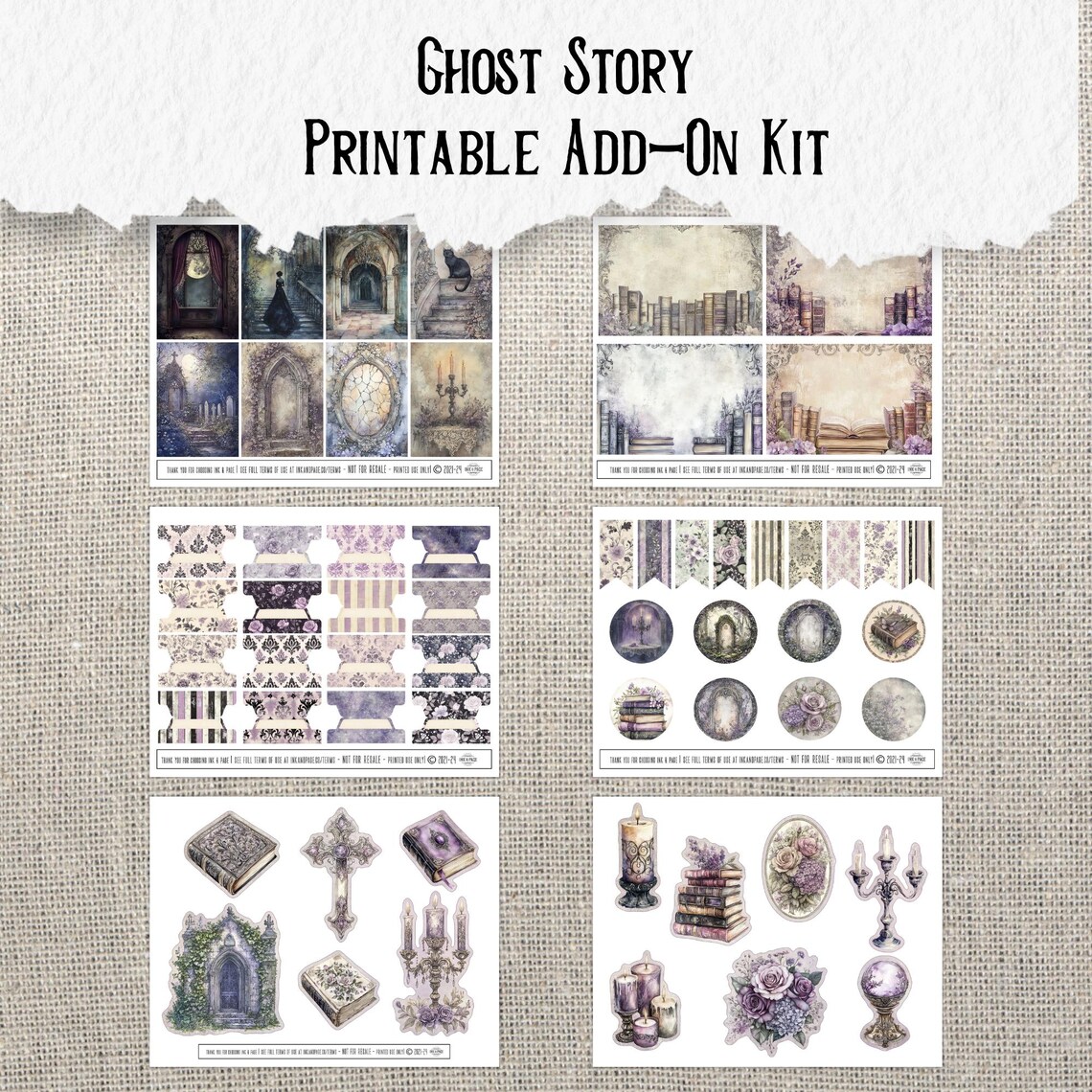 Ghost Story Printable Ephemera Add-on Junk Journal Kit Haunted House ...