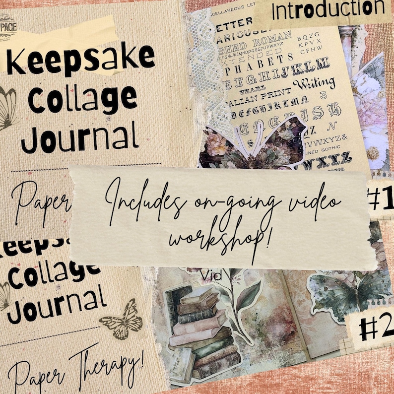 Keepsake Collage Printable Junk Journal Mixed Media Art Scrappy Layers ...