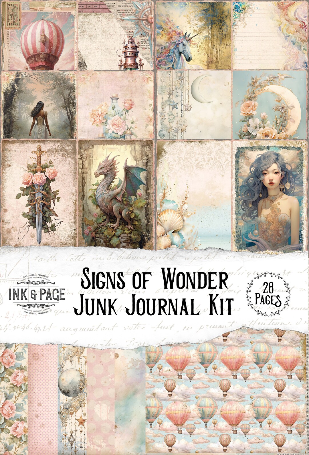 Fantasy Junk Journal Printable Vintage Fairytale Ephemera Digital ...