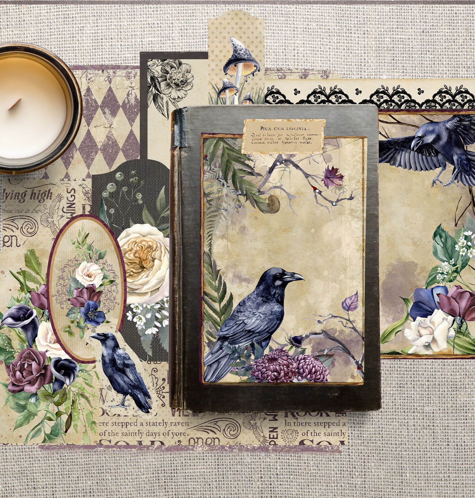 The Raven Junk Journal Printable Kit, Halloween, Dark Academia Digital ...