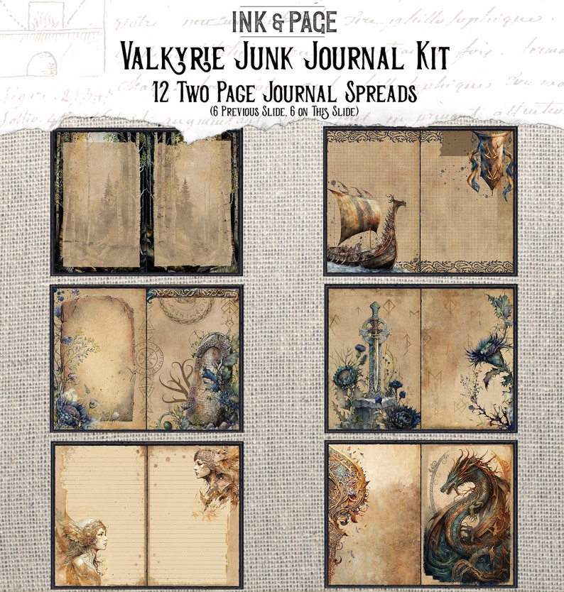 Valkyrie Junk Journal Printable Kit Vintage Viking Digital Download ...