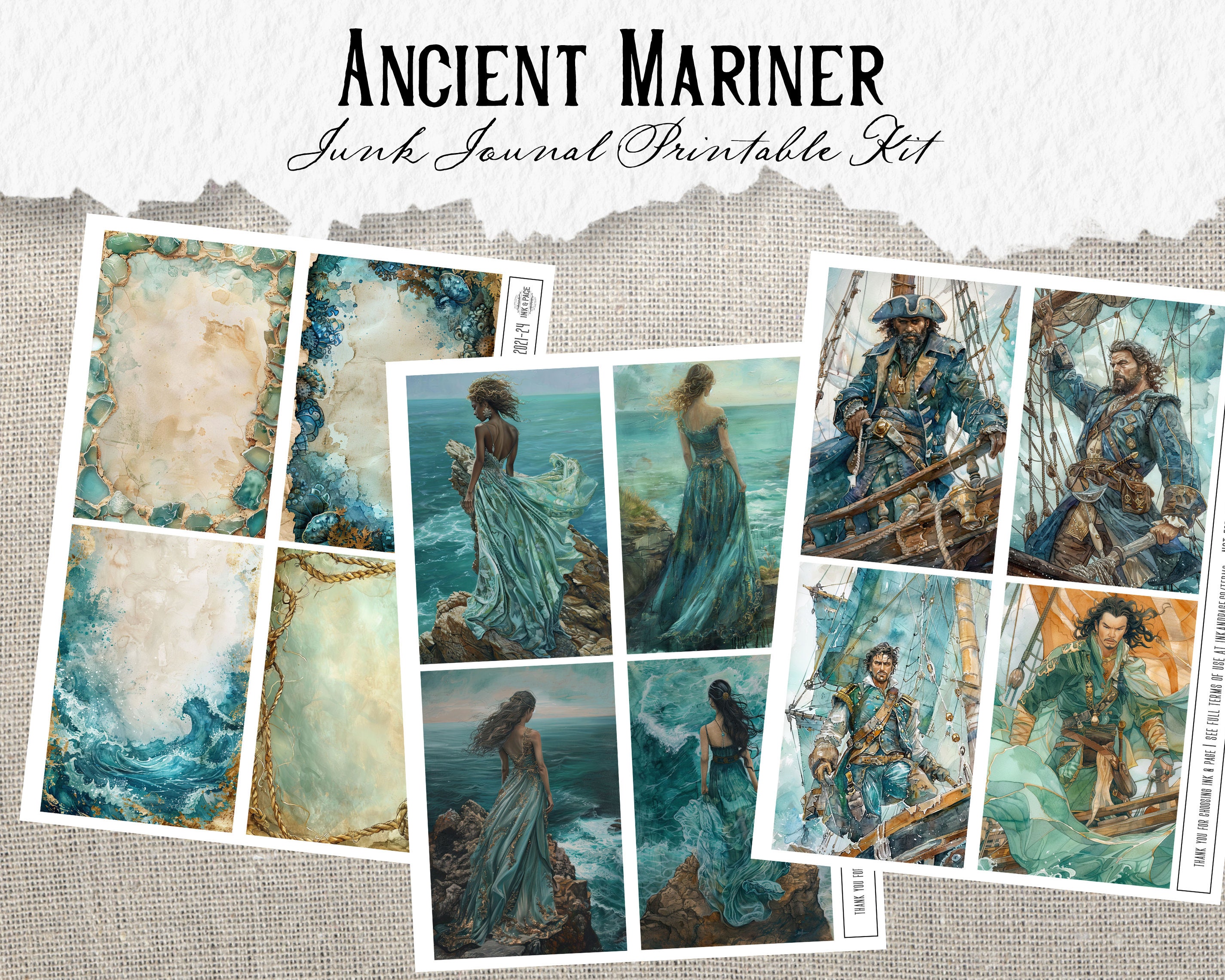 Ancient Mariner Junk Journal Printable Kit Ocean Voyage Digital Paper ...