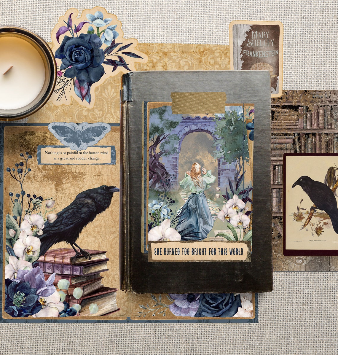 Gothic Novel Junk Journal Printable Kit Dark Academia Digital - Etsy
