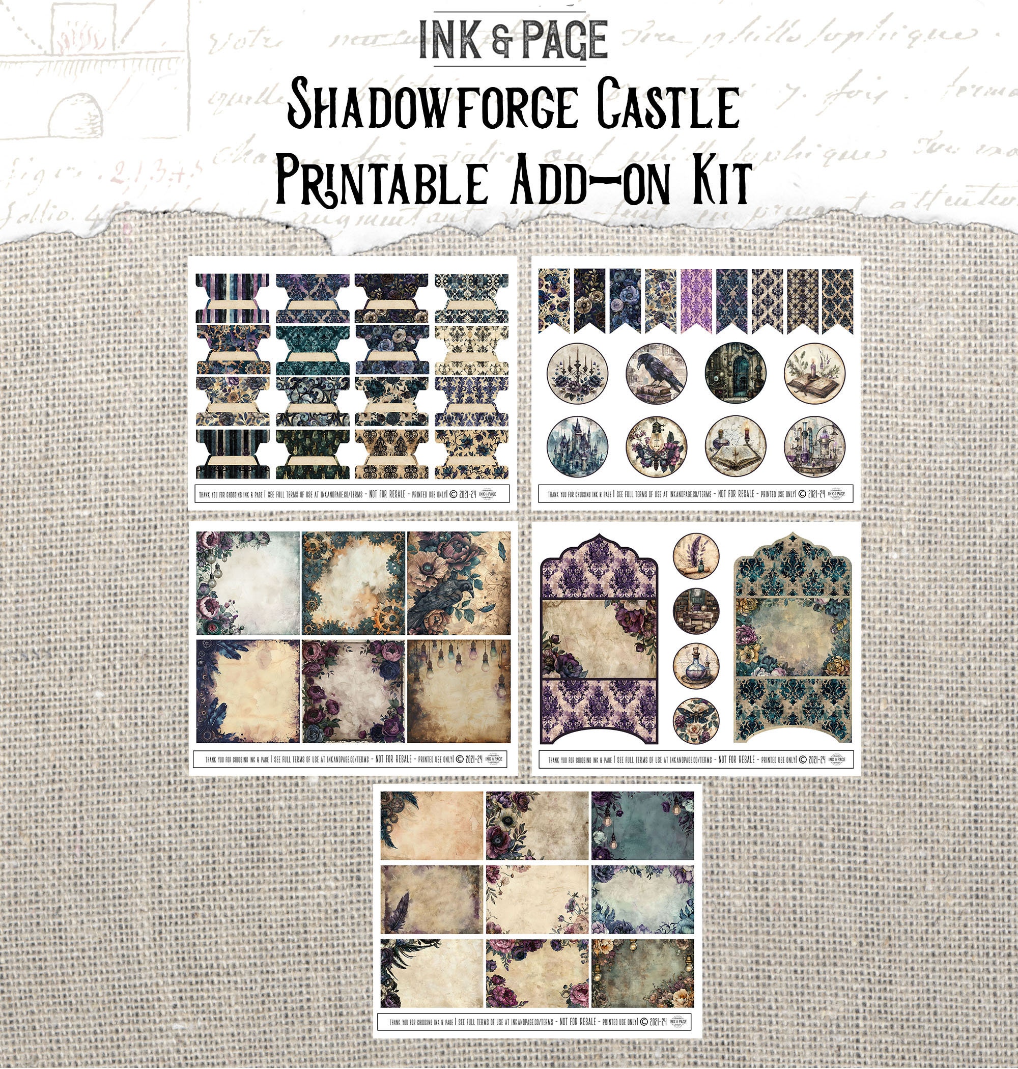 Shadowforge Castle Printable Steampunk Ephemera Add-on Gothic Digital ...