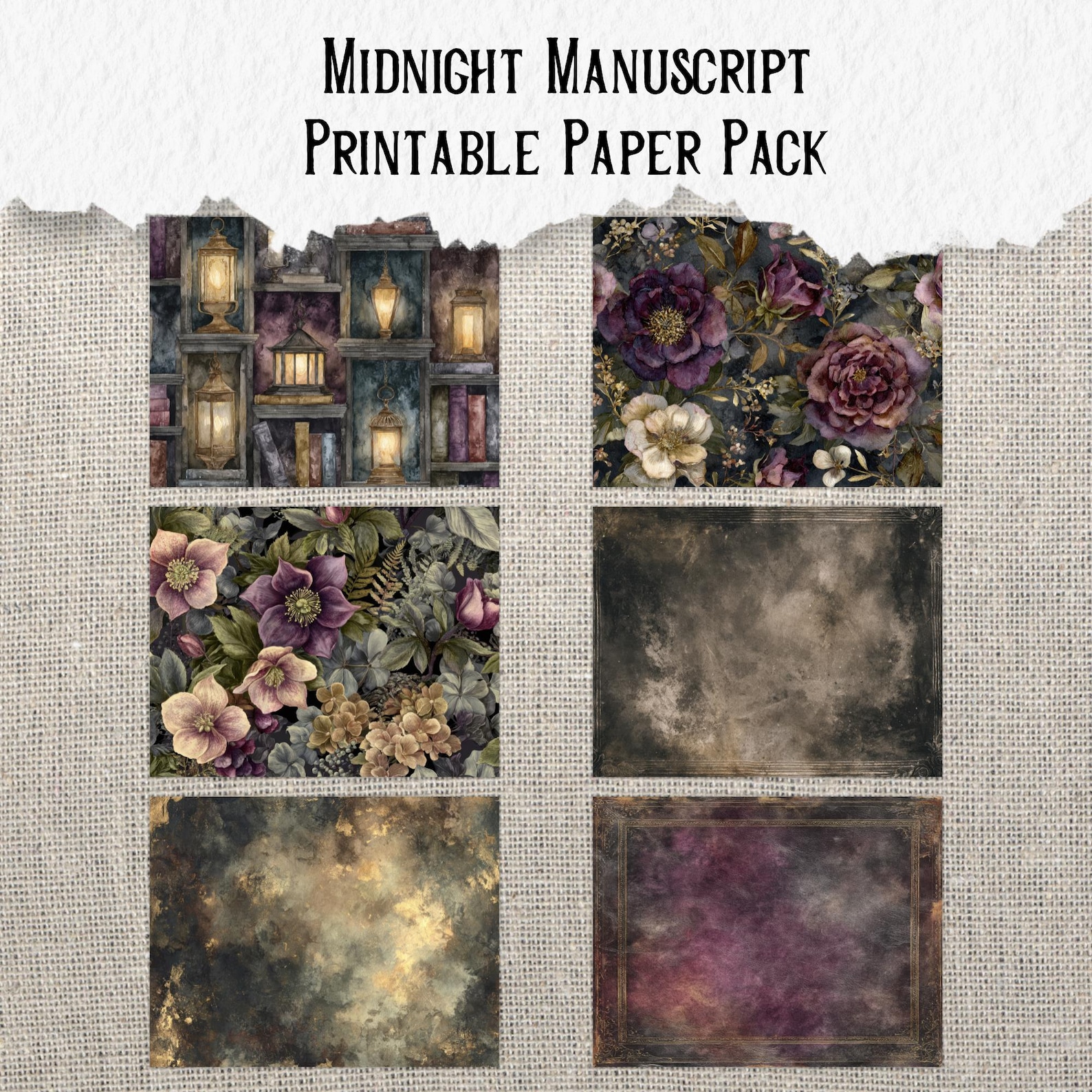 Midnight Manuscript Printable Paper Pack | Winter Academia Journal ...