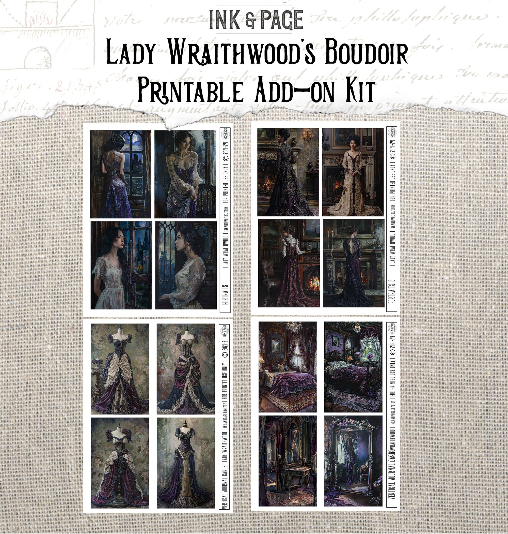 Lady Wraithwood's Boudoir Add-on Printable Kit Gothic Junk Journal ...