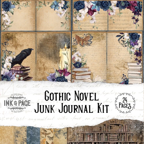 Dark Academia Junk Journal Kit printable JPG Pages With - Etsy