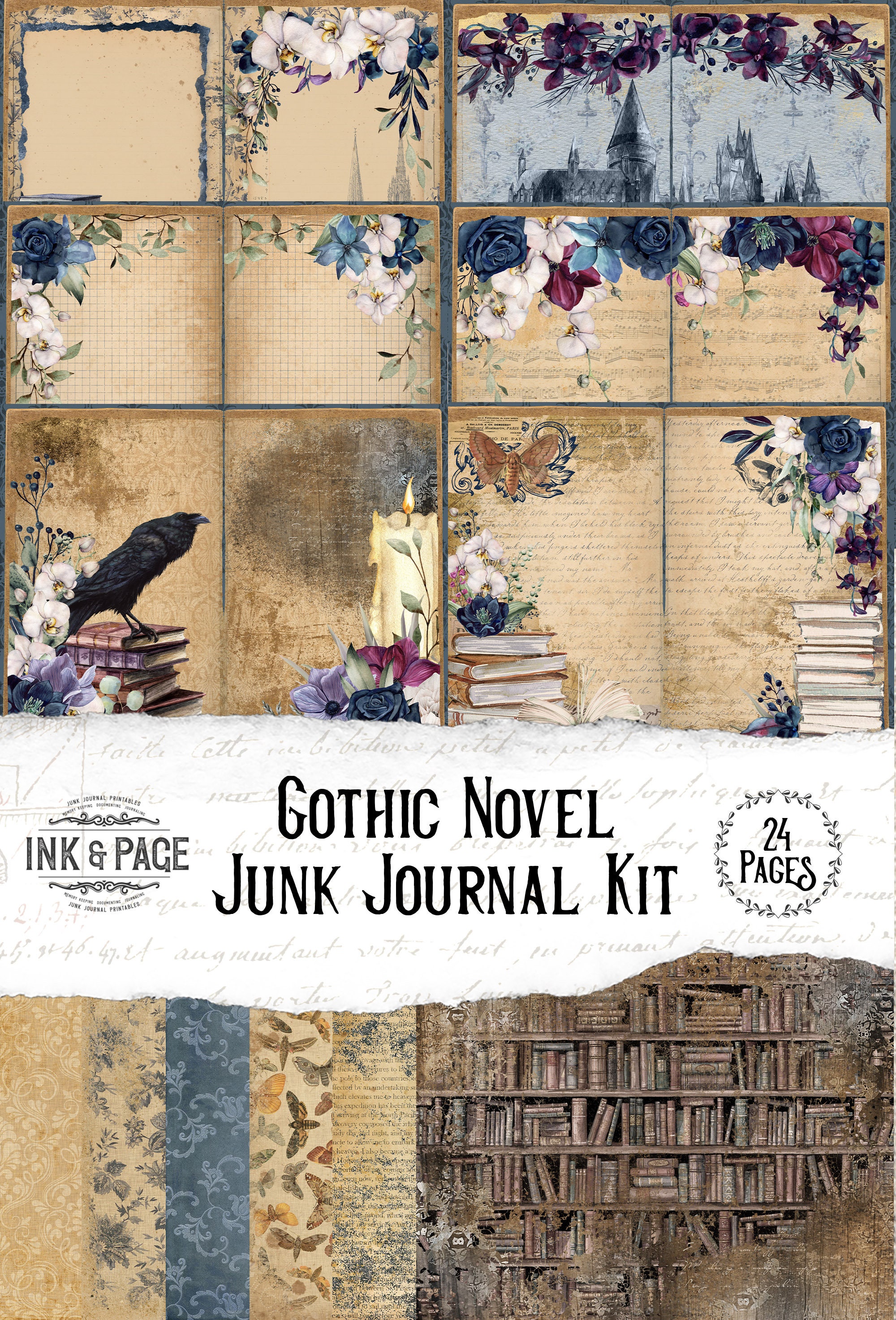 Gothic Novel Junk Journal Printable Kit Dark Academia Digital - Etsy