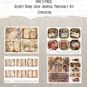 Secret Diary Junk Journal Printable Kit Vintage Grunge Digital Download ...