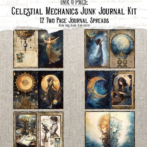 Celestial Mechanics Junk Journal Printable Kit Vintage Moon Journaling ...
