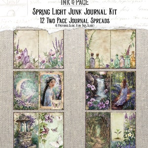 Spring Light Junk Journal Printable Kit Ostara Digital Download Pastel ...