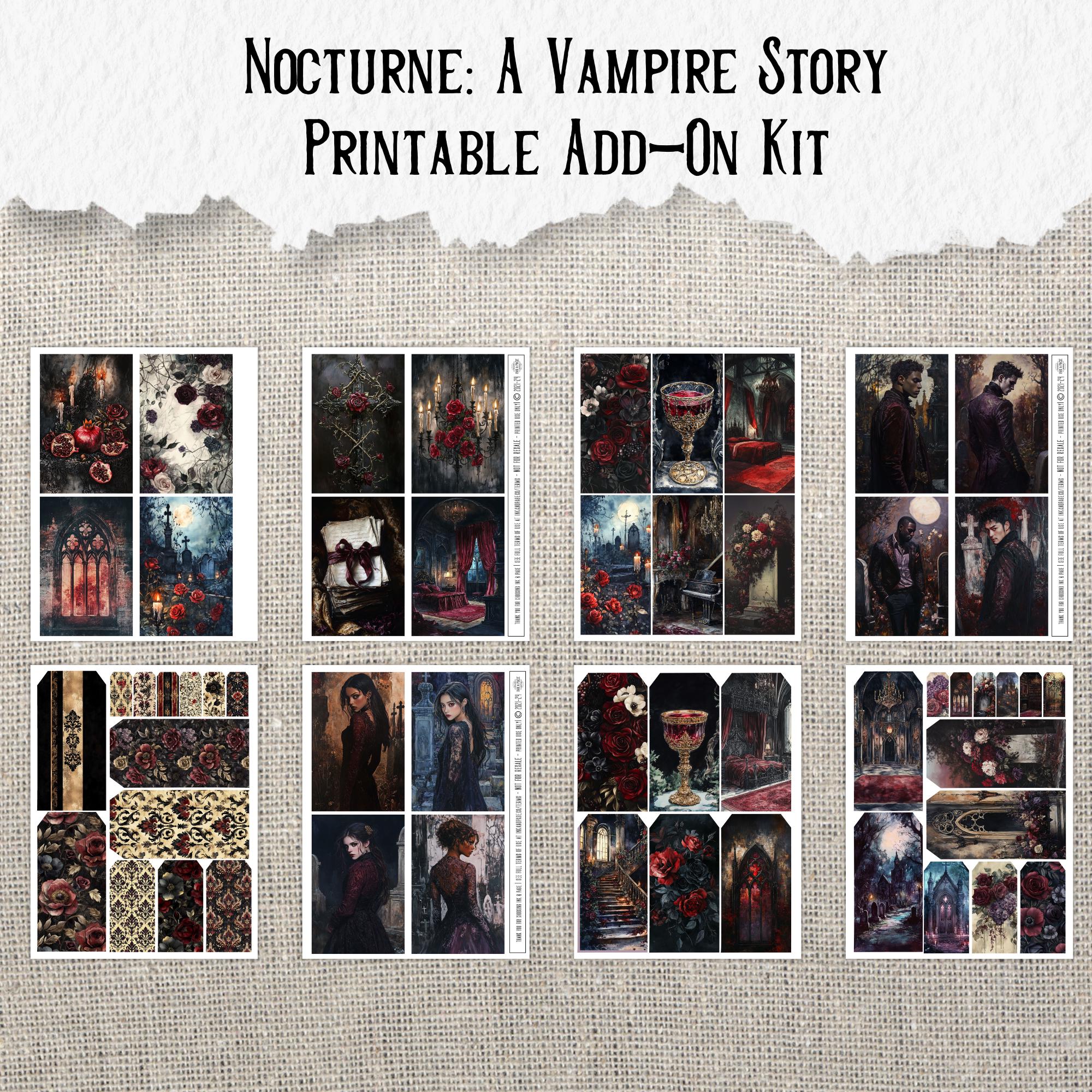 Nocturne: A Vampire Story Add-on Printable Ephemera Junk Journal Kit ...