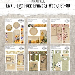 Junk Journal Ephemera, Freebies Pack 4, Weeks 61-80 From the Ink and ...