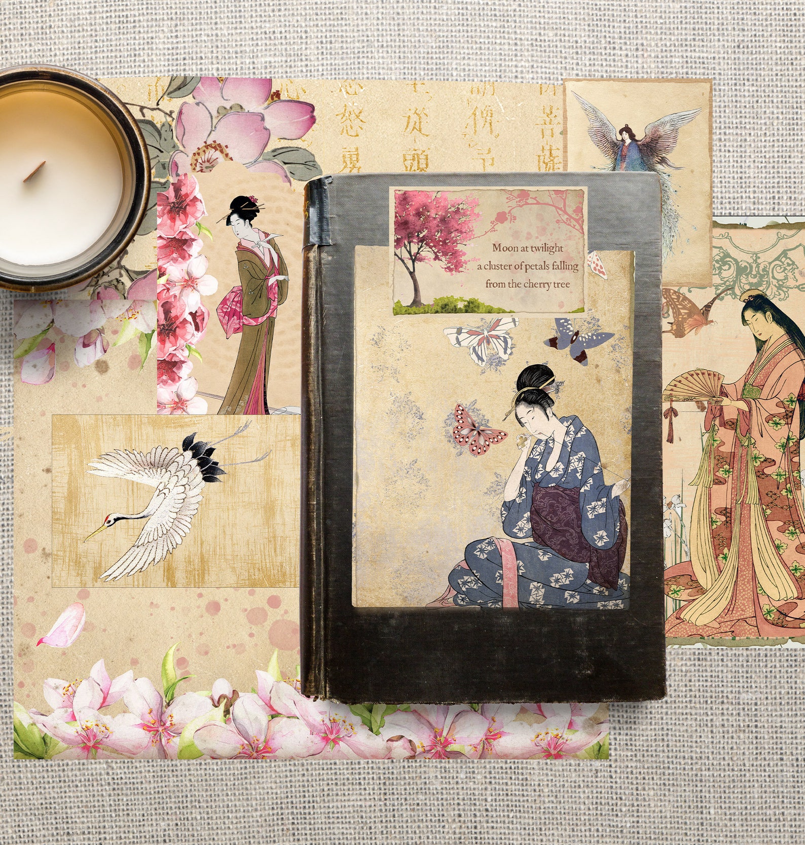 Sakura Printable Junk Journal Kit, Japanese Spring Ephemera Pack ...