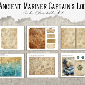 Captain's Log Printable Folio Ancient Mariner Ephemera Junk Journal ...