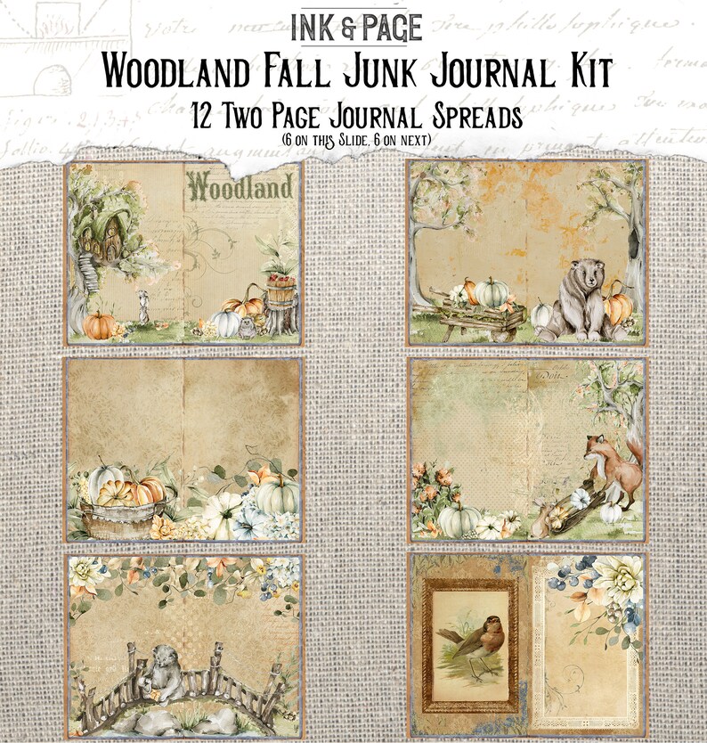 Woodland Fall Junk Journal Printable Kit Vintage Forest - Etsy