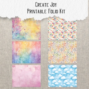 Create Joy Printable Folio Kit Rainbow Mixed Media Digital Download ...