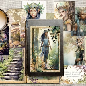 Elf Junk Journal Printable Kit Fantasy Digital Download Fae Ephemera ...