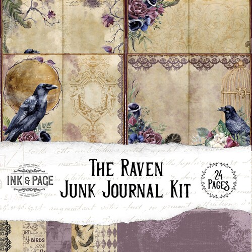 The Raven Printable Paper Pack Junk Journal Digital Download - Etsy
