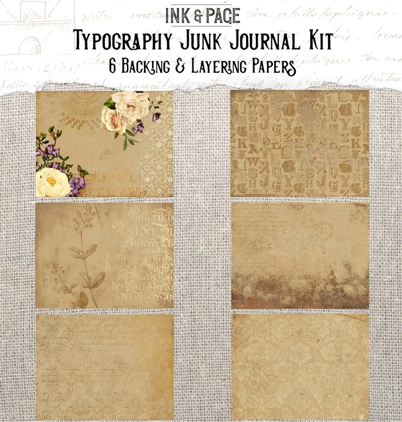 Typography Junk Journal Printable Kit Vintage Alphabets - Etsy