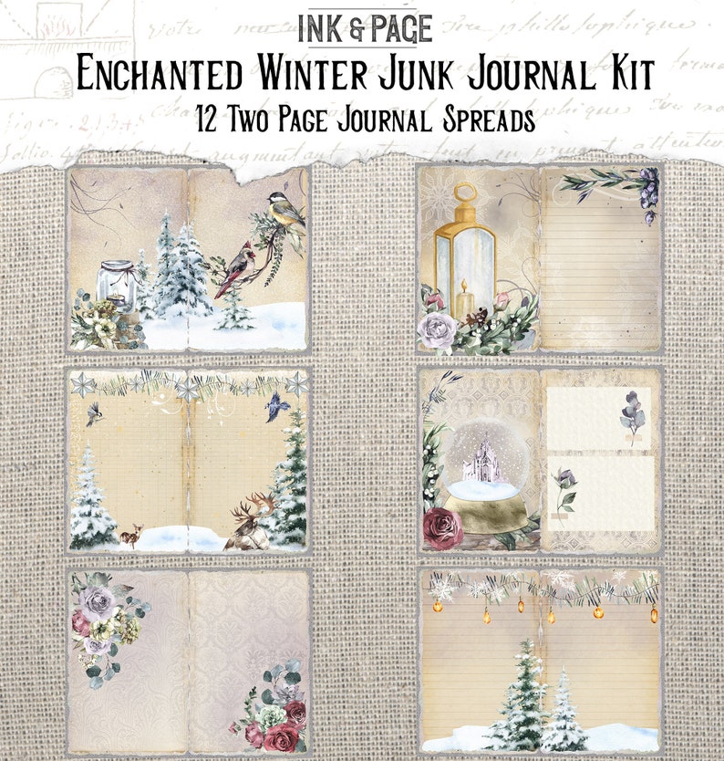 Enchanted Winter Junk Journal Printable Kit Woodland Forest - Etsy