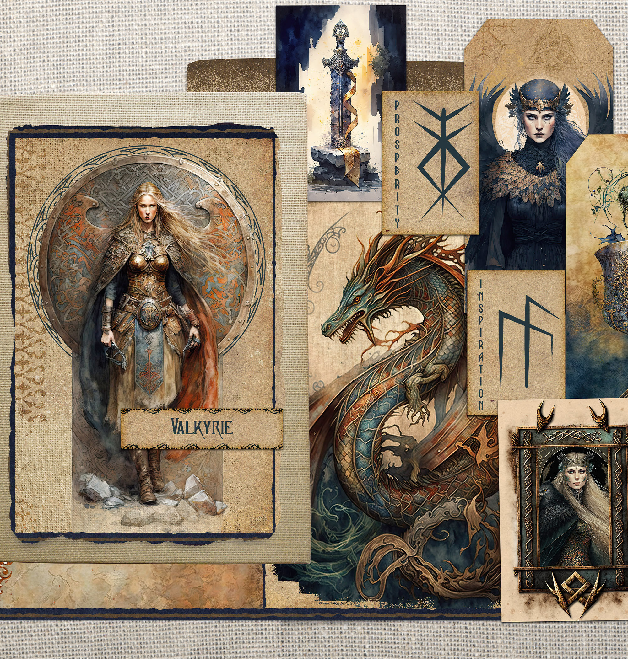 Valkyrie Junk Journal Printable Kit Vintage Viking Digital Download ...