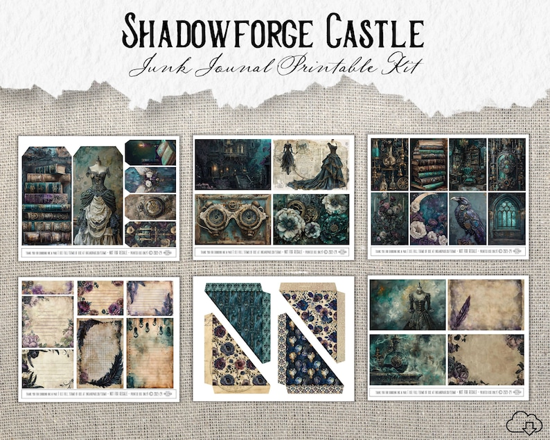 Shadowforge Castle Junk Journal Printable Steampunk Digital Paper ...