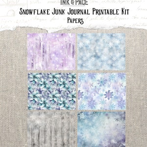 Snowflake Junk Journal Printable Kit Winter Grunge Digital Paper ...