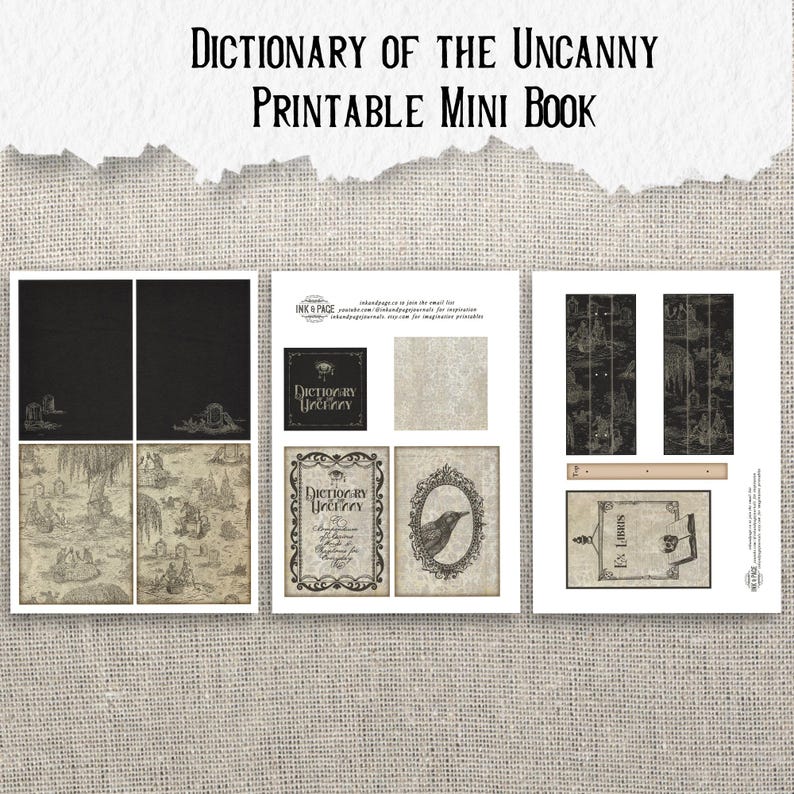 Halloween Mini Book, Dictionary of the Uncanny, Gothic Printable ...