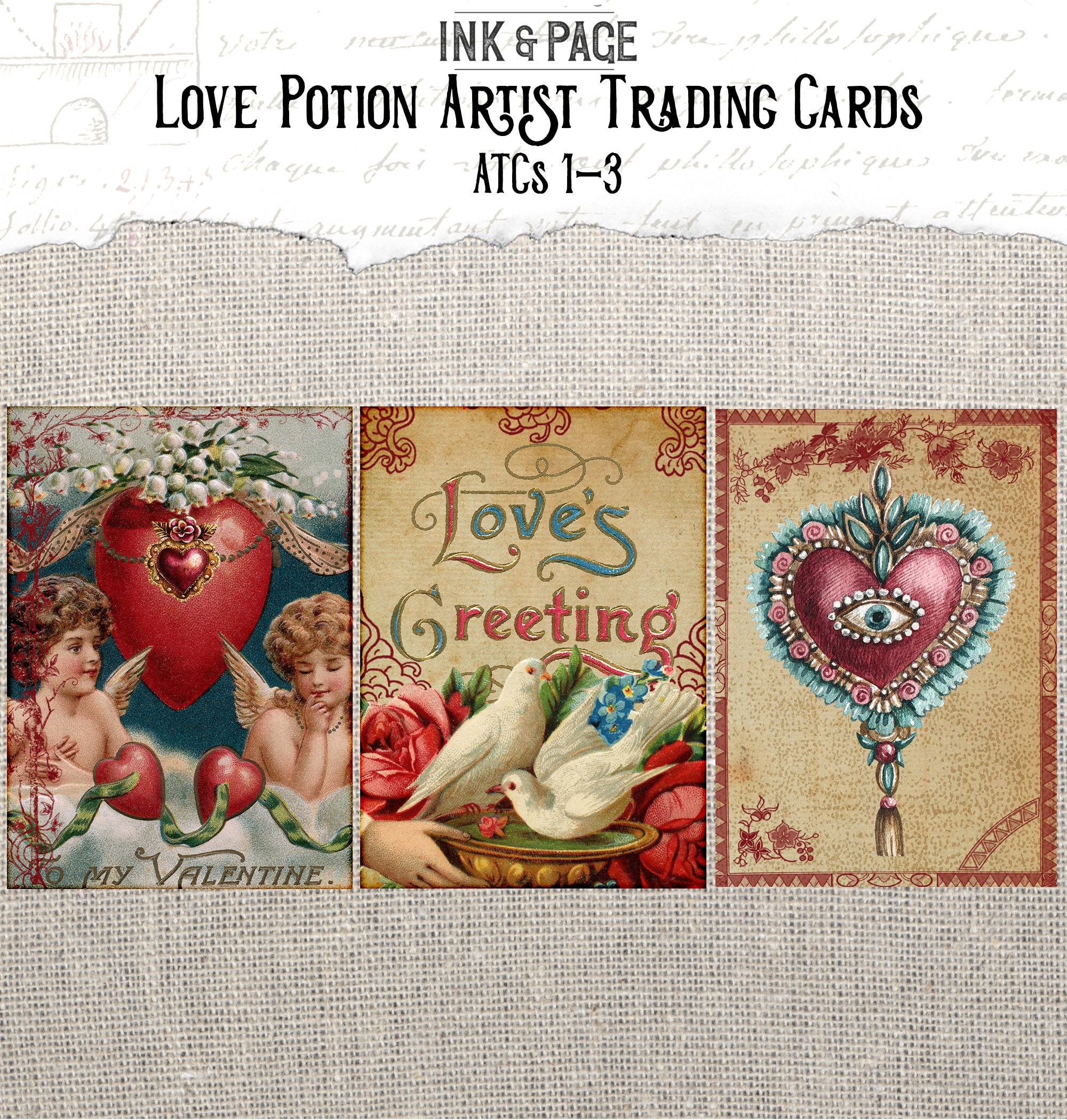 Printable Valentine's Day Artist Trading Cards Love | Etsy