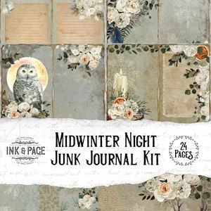 Printable Winter Junk Journal Kit, Forest ,vintage Digital Paper ...