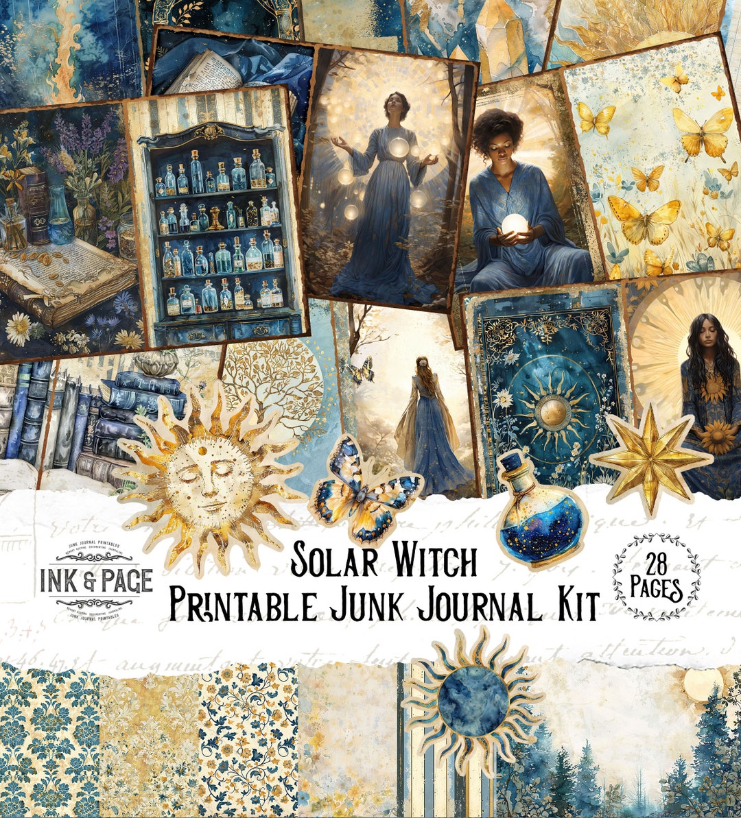 Solar Witch Junk Journal Printable Kit Vintage Celestial Digital ...