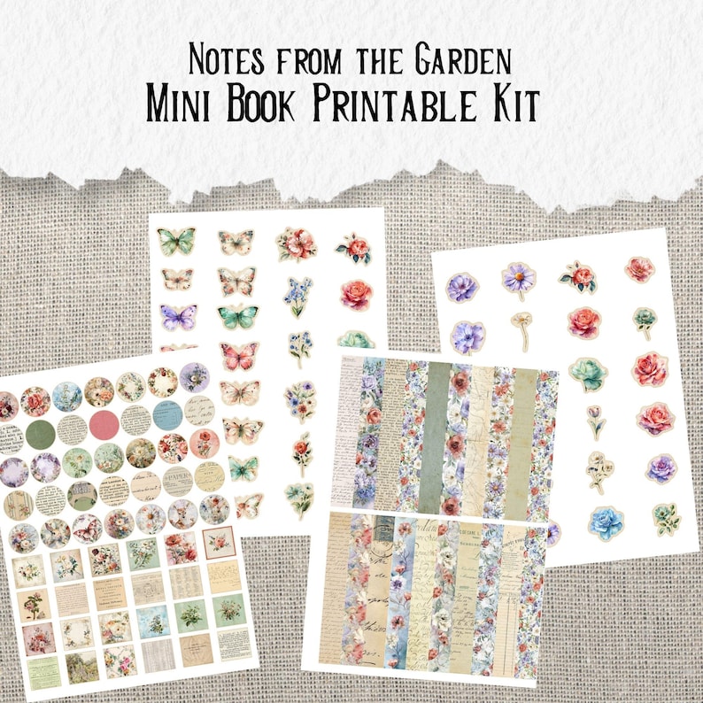 Notes From the Garden Spring Mini Book Printable Junk Journal 4x5 ...