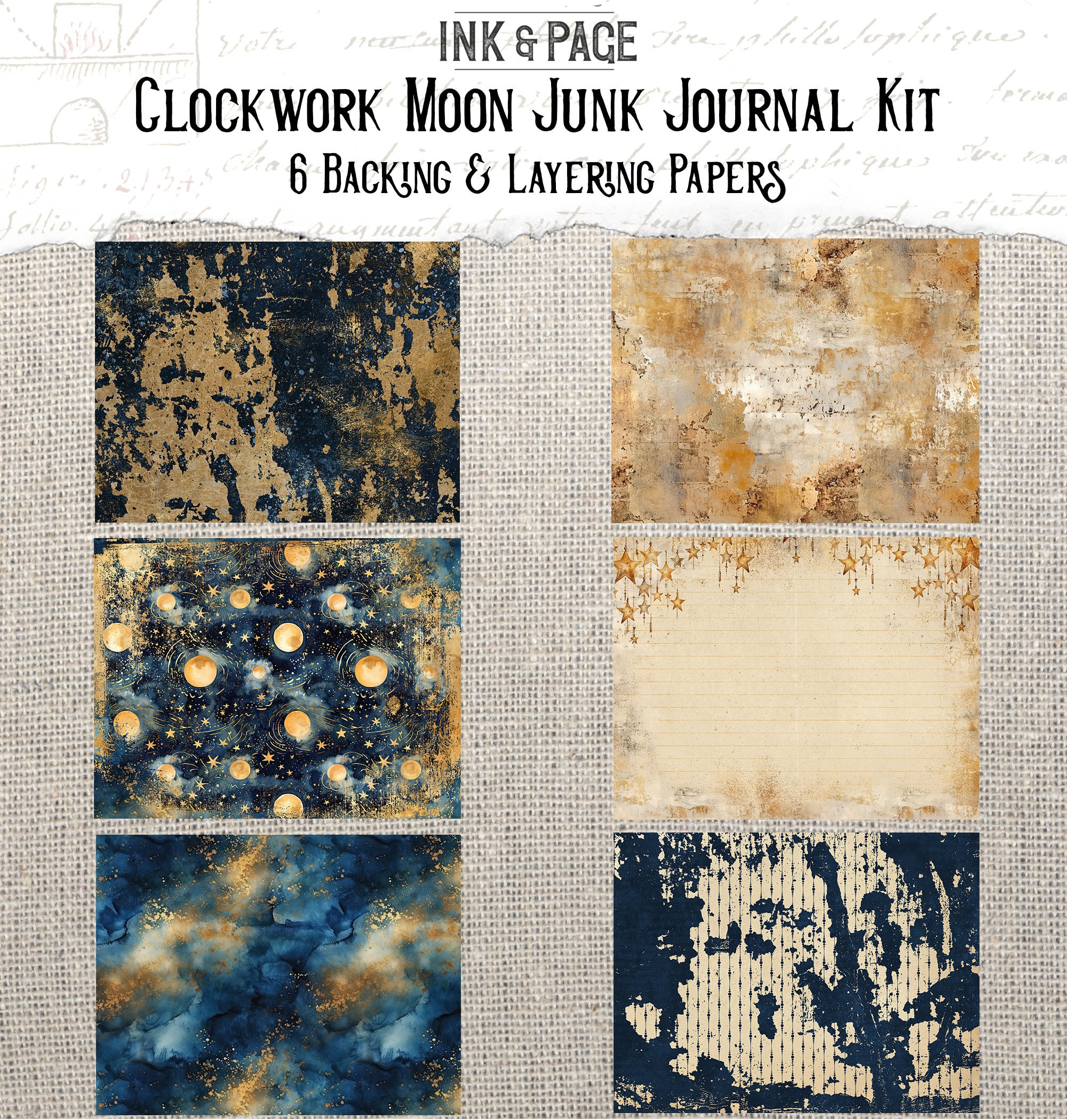 Moon Junk Journal Printable Kit Steampunk Celestial Digital Download ...