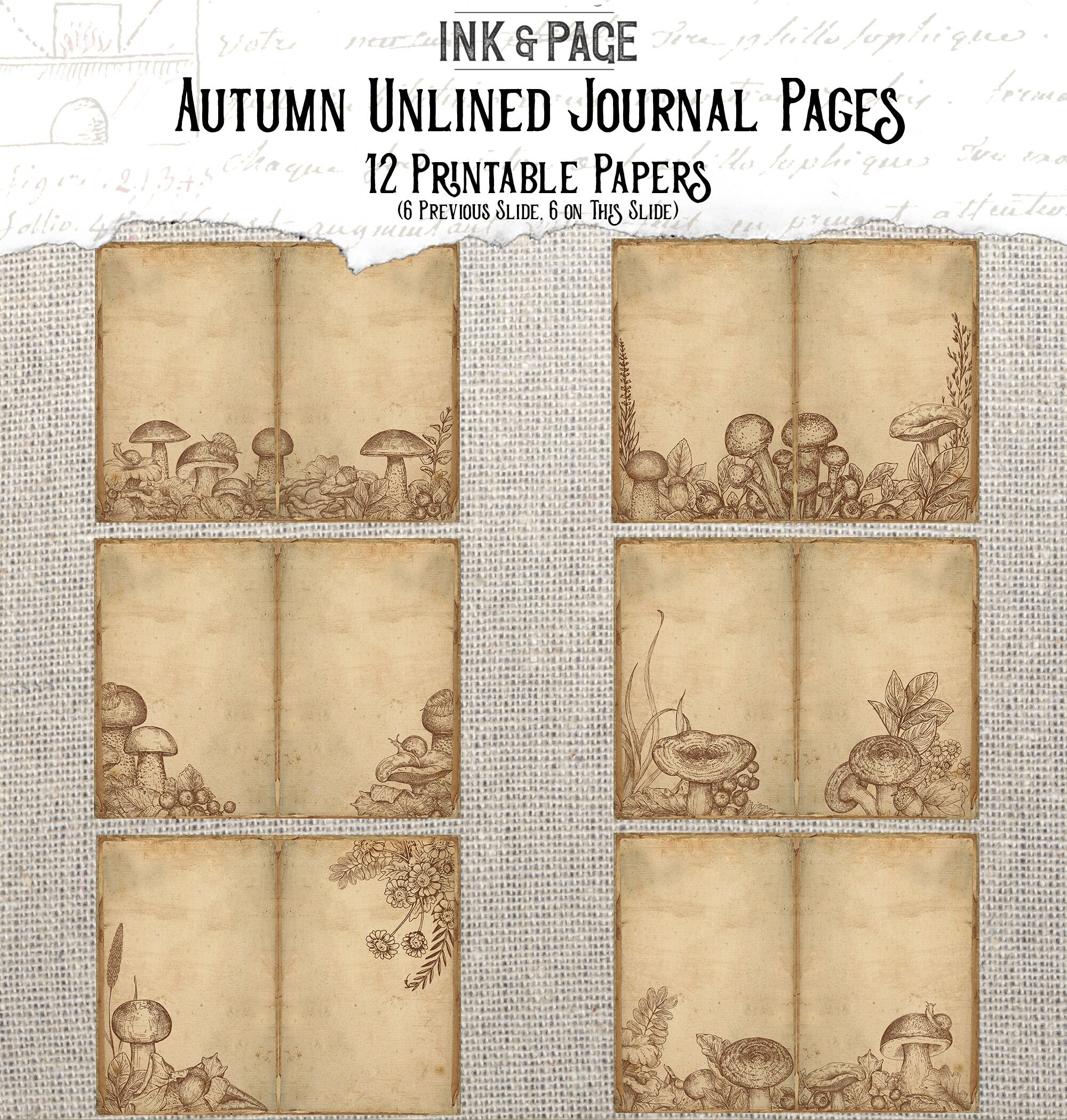 Printable Autumn Junk Journal Lined and Blank Pages Neutral - Etsy