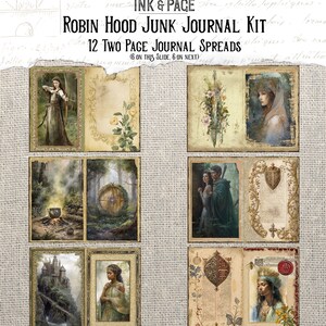Robin Hood Junk Journal Printable Kit Sherwood Forest Digital Download ...