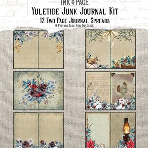 Yuletide Junk Journal Printable Kit, Vintage Christmas Digital Download ...