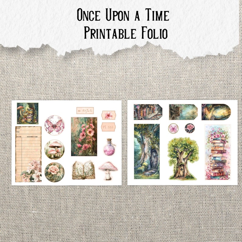 Once Upon a Time Printable Folio Fairytale Pretty Project Junk Journal ...