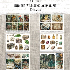 Into the Wild Junk Journal Printable Kit Archeology Ephemera Vintage ...