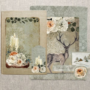 Printable Winter Junk Journal Kit, Forest ,vintage Digital Paper ...